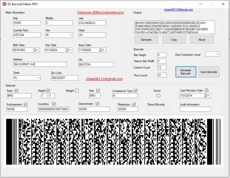 how can create pdf417 barcode for drivers license | AAMVA Pdf417 ...
